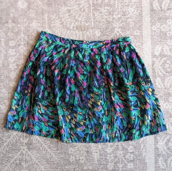 hinge | Skirts | Hinge Colorful Mini Skirt Blue Green Yellow Pink ...